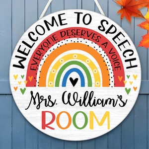 Personalized Teacher Door Sign, Everyone Has a Voice, Speech Language ...