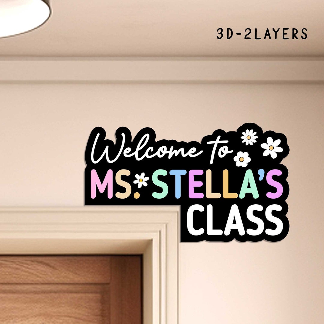 Custom Teacher 3D Doorframe Corner Sign, Teacher Name Sign for Door ...