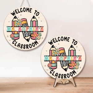 Personalized Teacher Door Sign, Classroom Door Hanger, Teachers ...