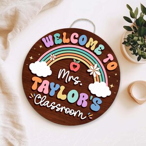 Personalized Teacher 3D Door Sign Classroom Door Hanger Teachers ...