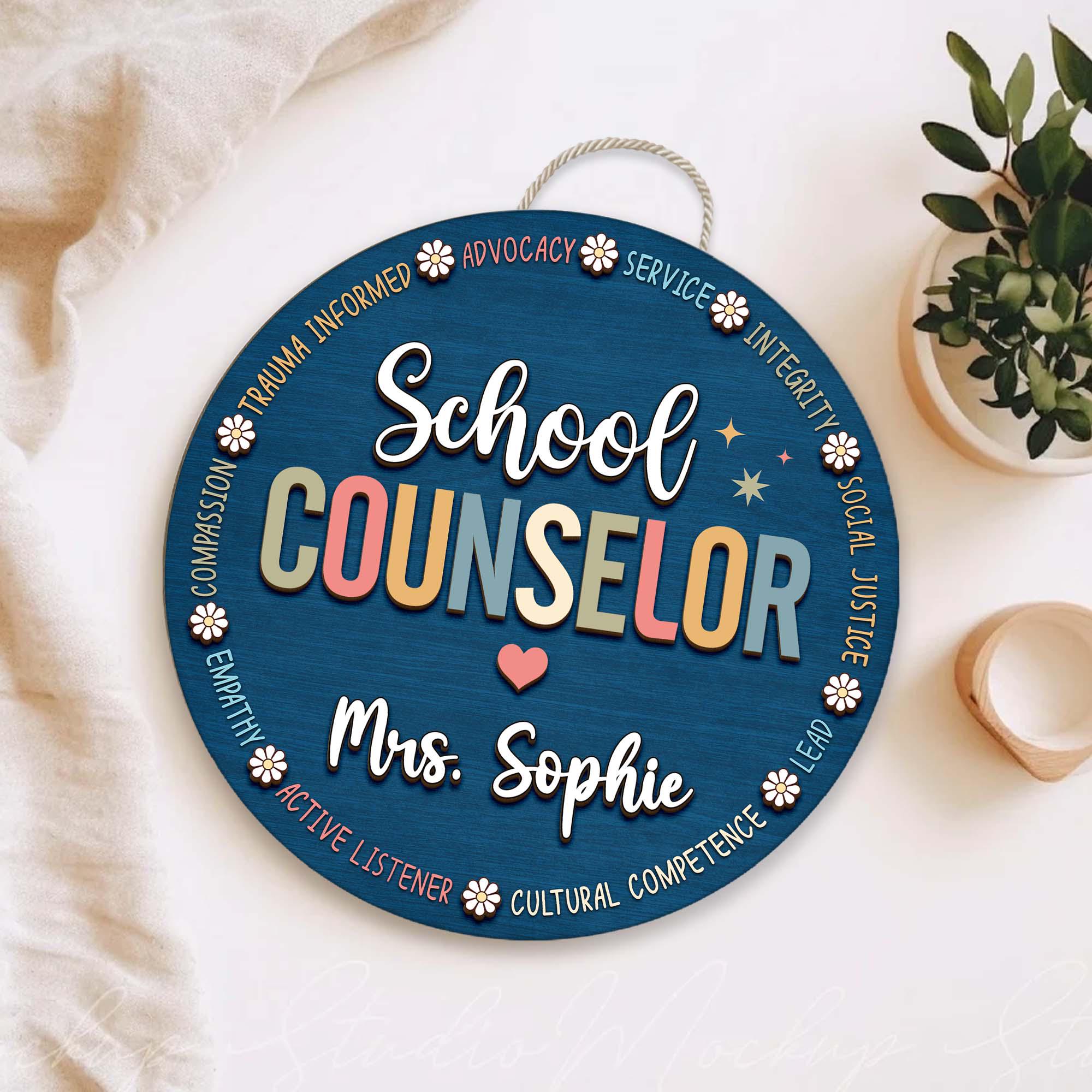 Custom 3D School Counselor Name Sign Teacher Appreciation Gifts ...
