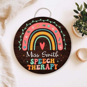 Speech Therapy Door Sign, Teacher Door Sign, Speech Therapy Decor ...