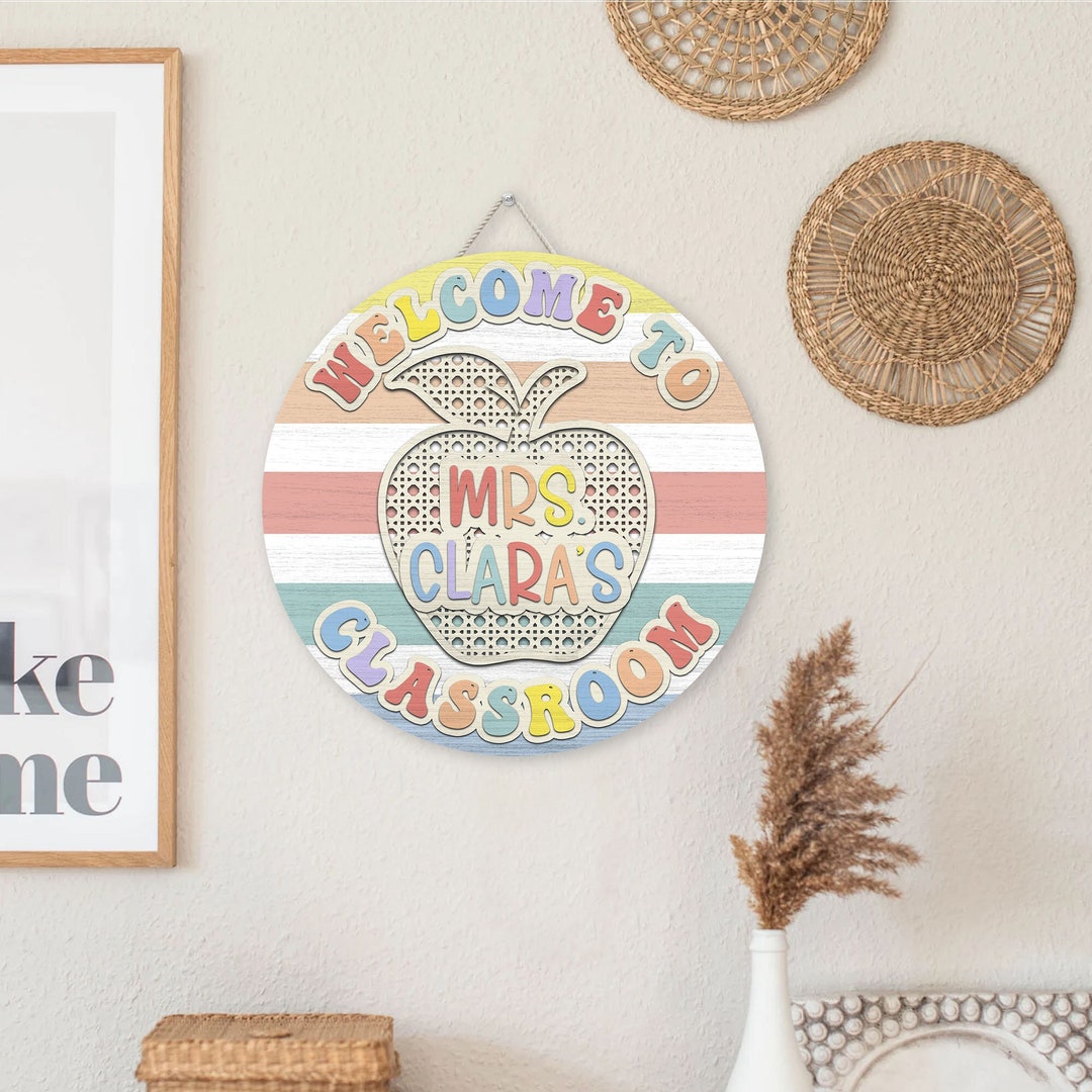 Personalized Teacher Door Sign, Back to School, Custom Teacher Name ...
