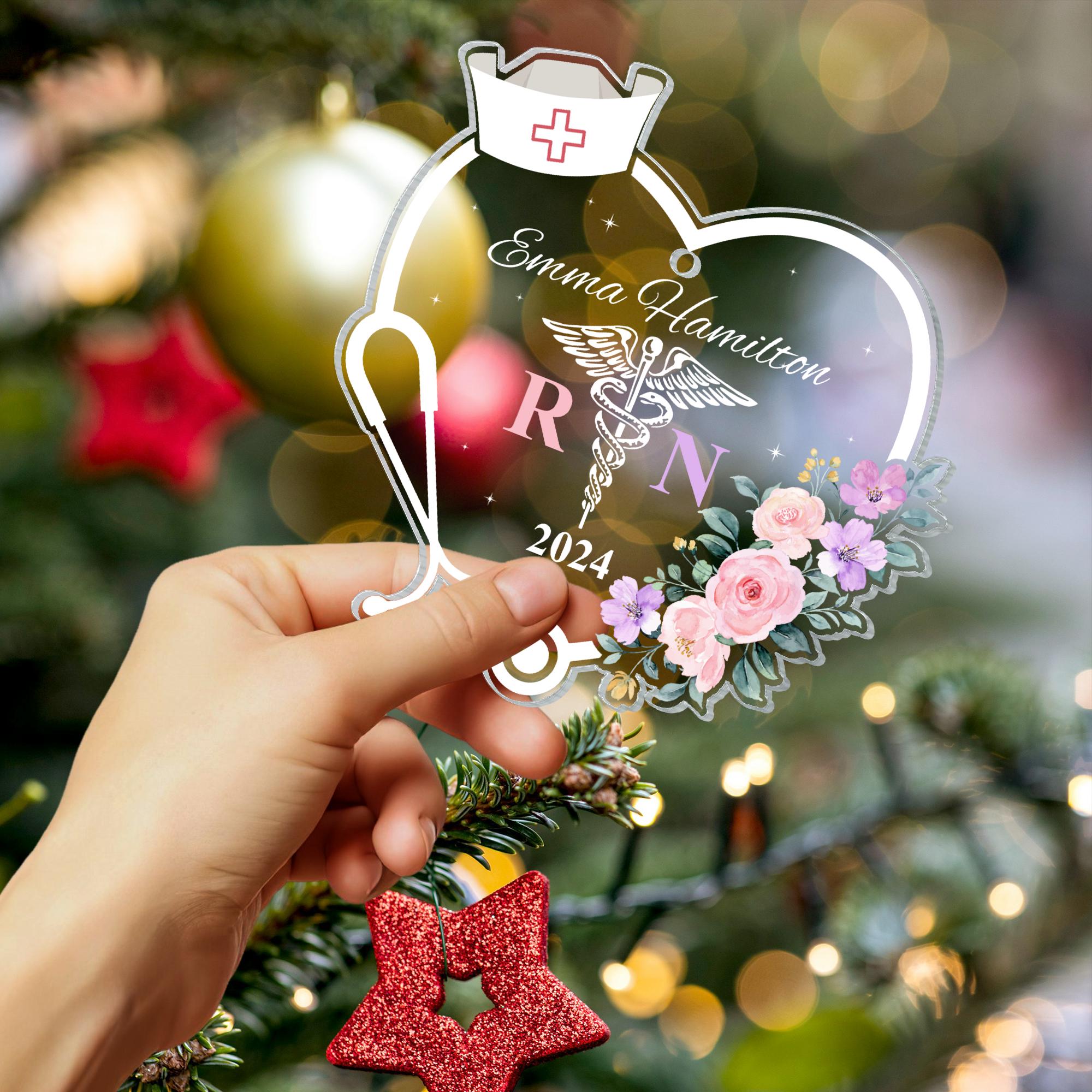 Registered Nurse Christmas Ornament, Personalized RN Nurse Gift,first ...