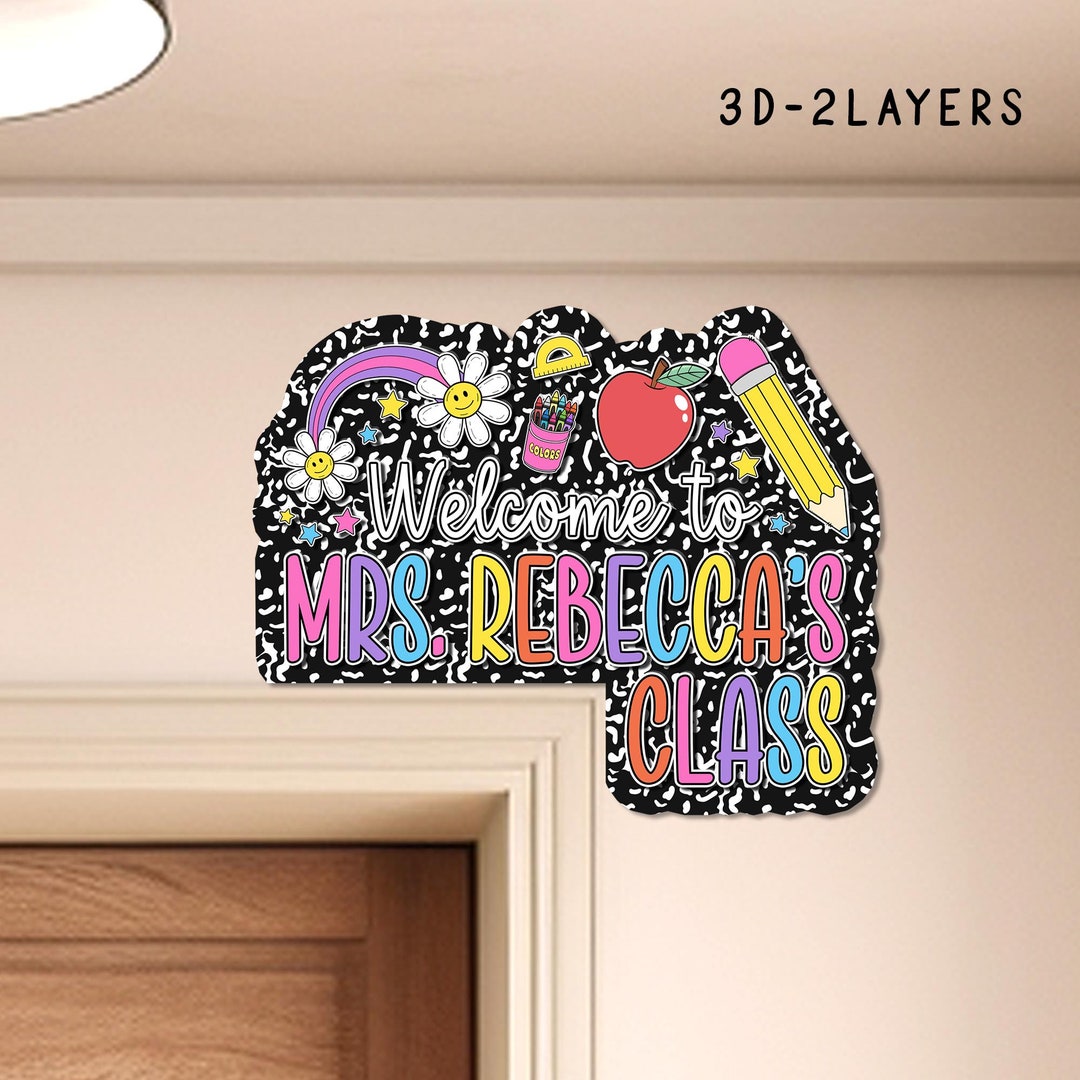Custom 3D Teacher Name Doorframe Corner Sign, Back to School, Teacher ...