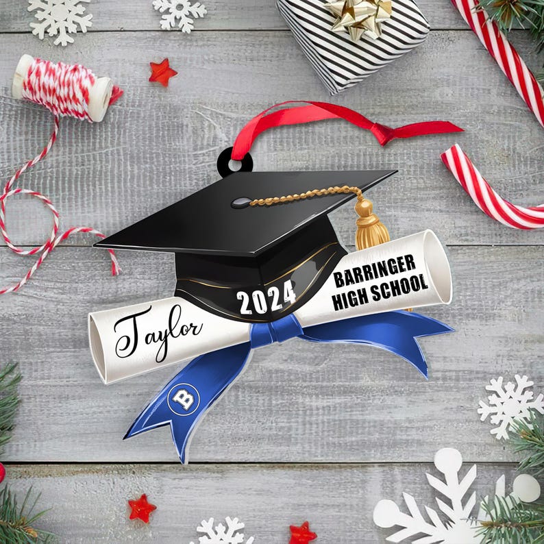 Class of 2025 Ornament, Custom Logo High School Graduation Gifts, Grad ...