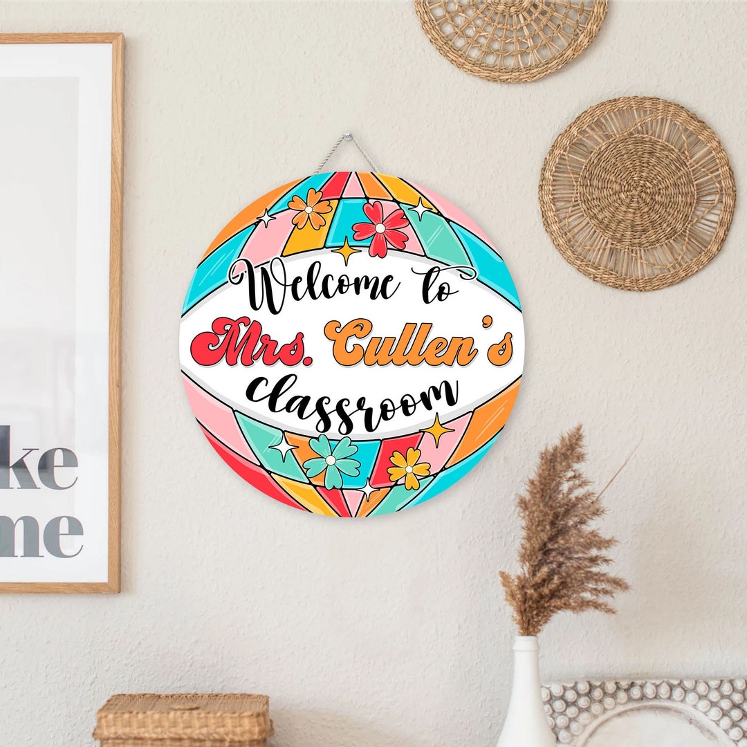 Disco Classroom Door Hanger, Funny Teacher Sign, Teacher Door Hanger ...