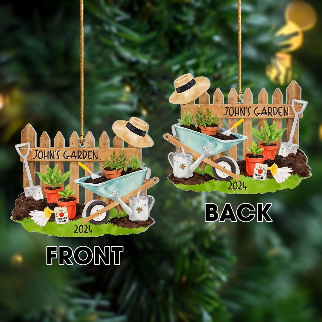 Gardening Scene Ornament, Gardener Ornament, Gardening Ornament ...