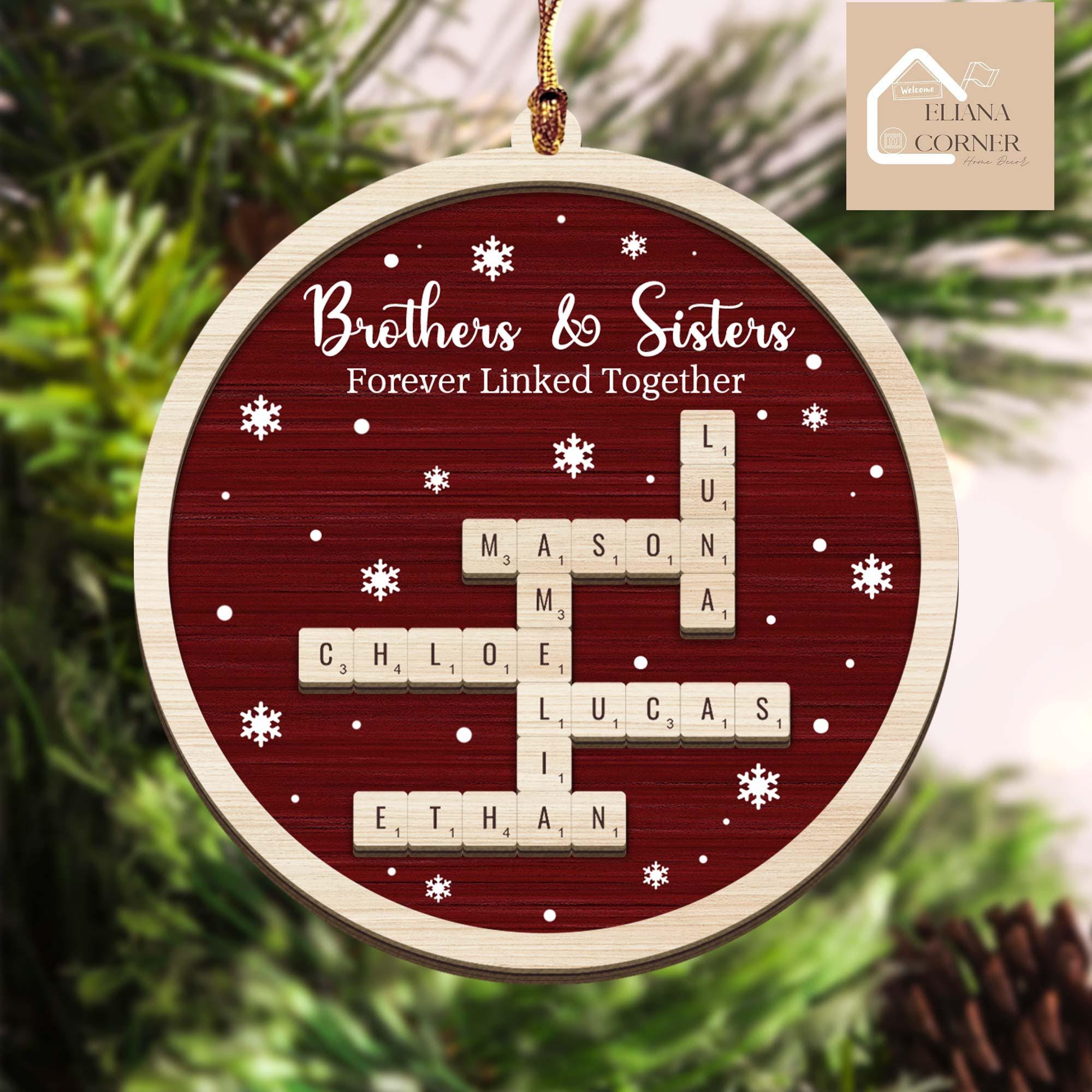 Personalized Brothers and Sisters Crossword Ornament, Brothers ...
