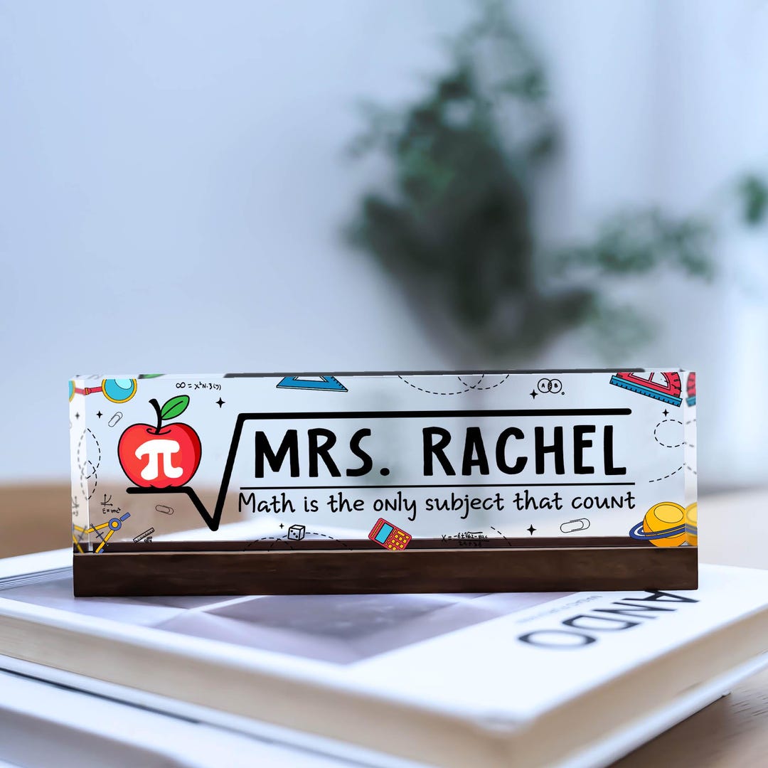 Personalized Teacher Desk Name Plate, Math Teacher Gift, Math Classroom ...