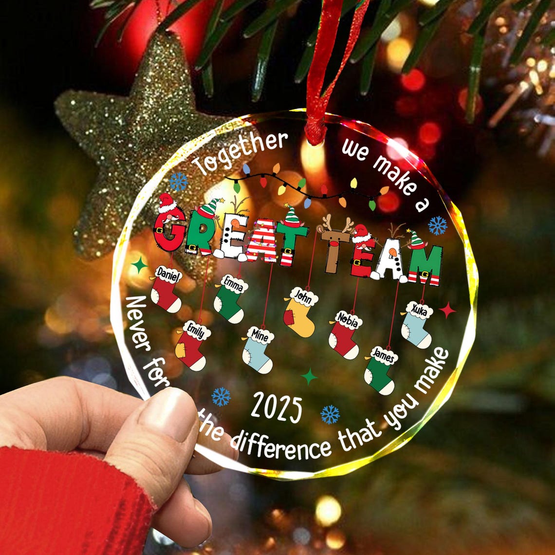 Personalized Team Ornament, Custom Office Christmas Gift, Employee ...