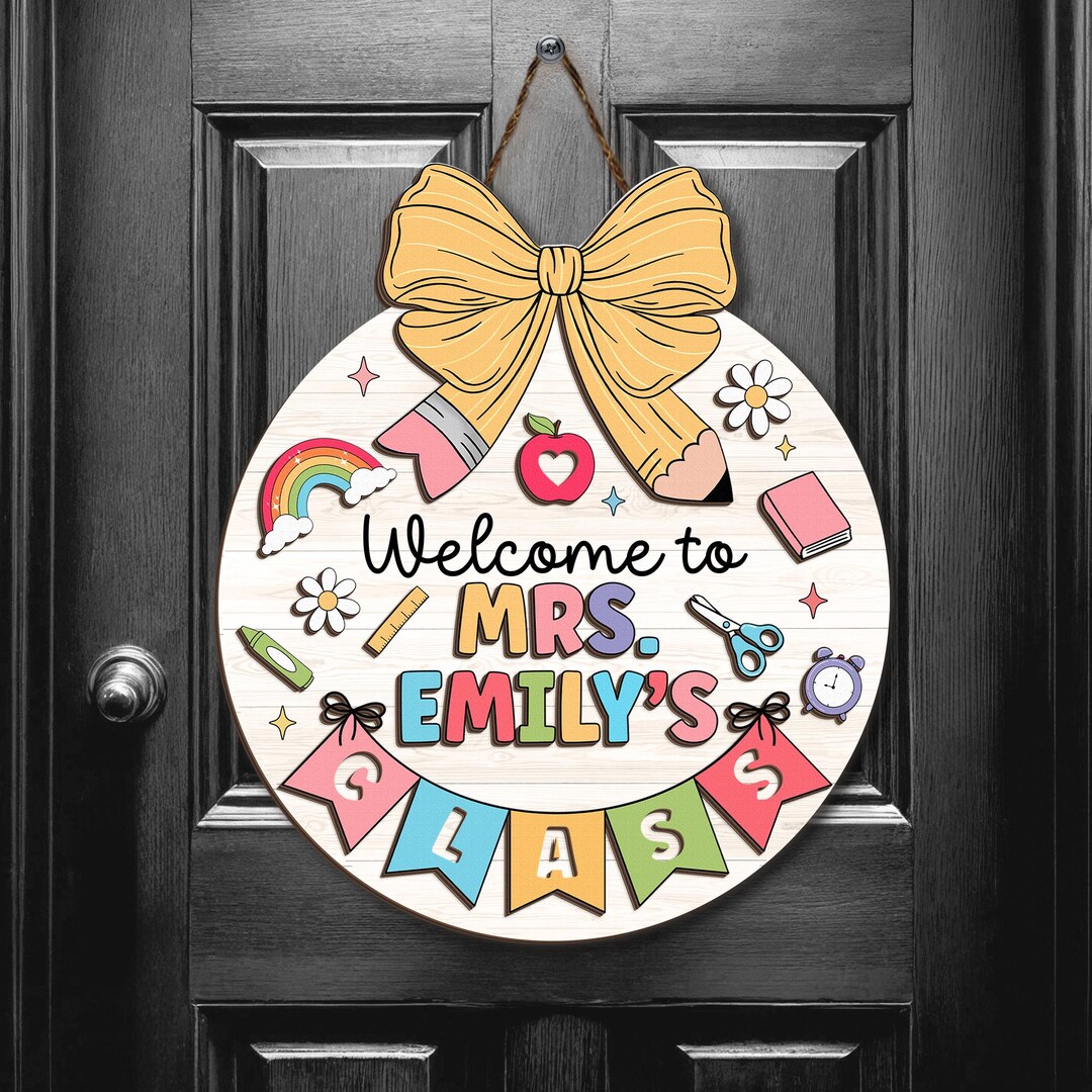 Custom Teacher 3D Door Hanger, Teacher Welcome Sign, Teacher Door Sign ...