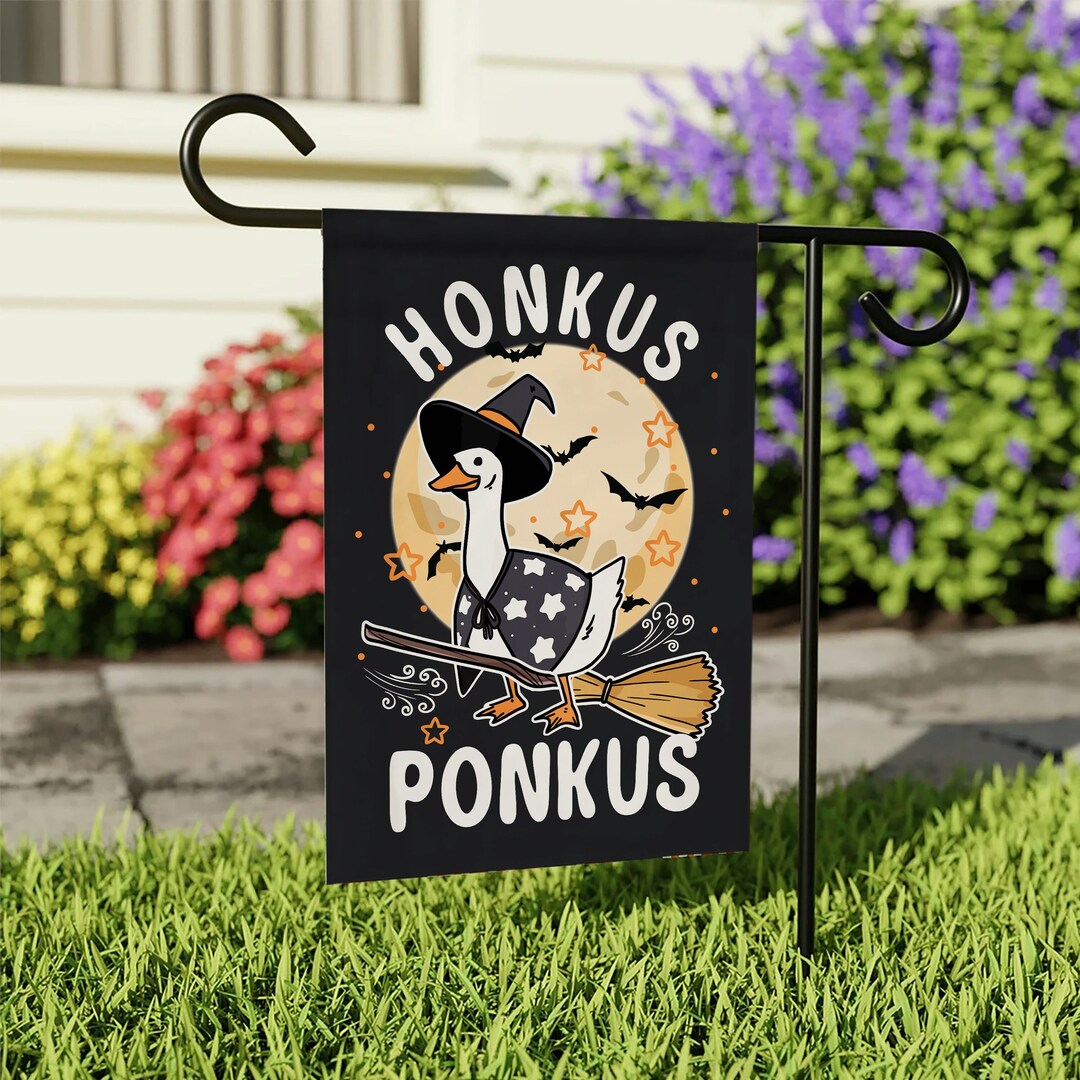 Halloween Flag, Honkus Ponkus Garden Flag, Funny Halloween Witch Duck ...