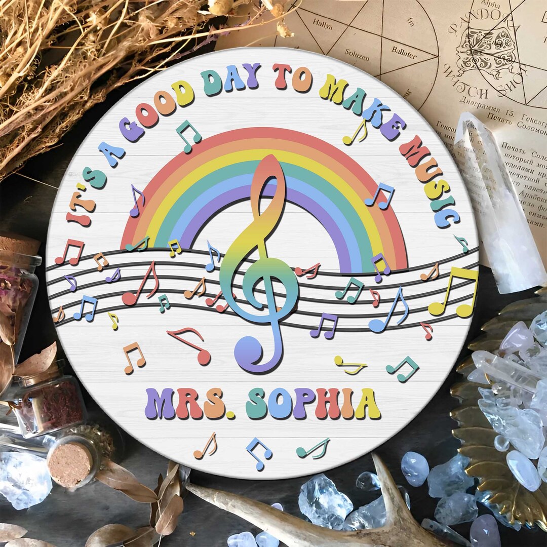 Personalized Music Teacher Door Sign, Music Teacher Name Sign, Teacher ...