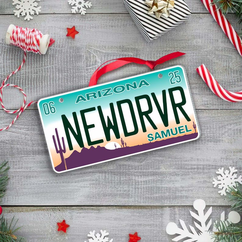 Personalized New Driver Ornament 2025, Custom State New Driver Tag ...