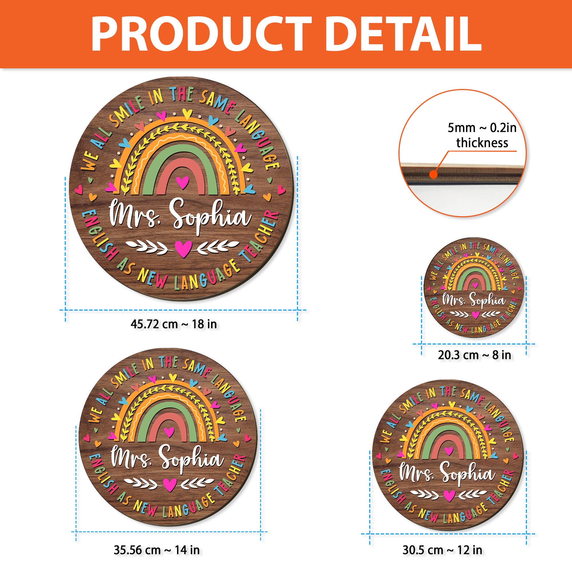 Personalized Teacher Door Sign ESL Teacher Door Hanger ESL - Etsy