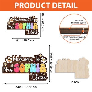 Custom Teacher 3D Doorframe Corner Sign, Teacher Name Sign for Door ...