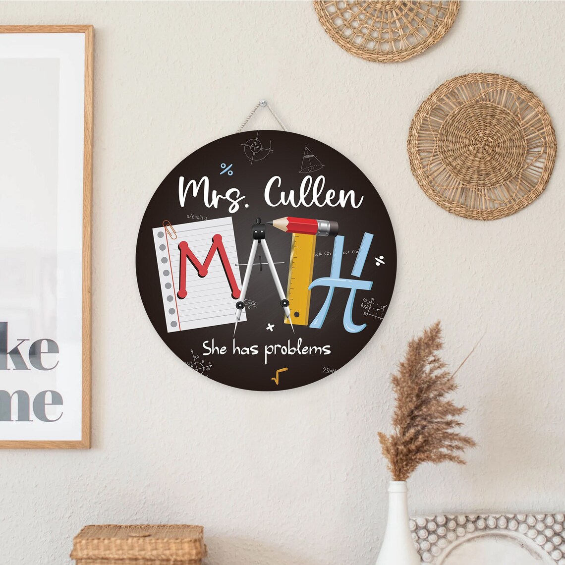 Personalized Math Teacher Door Sign, Back to School, Math Teacher Gifts ...