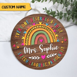 Personalized Teacher Door Sign, Everyone Has a Voice, Speech Language ...