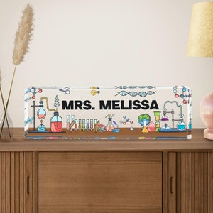 Science Lab Teacher Sign, Personalized Teacher Desk Name Plate ...