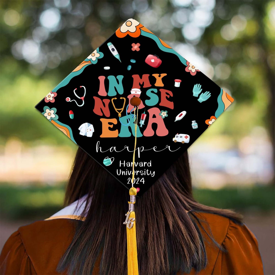 Nurse Graduation Cap Topper, Custom Nurse Grad Cap Topper, RN Grad Cap ...