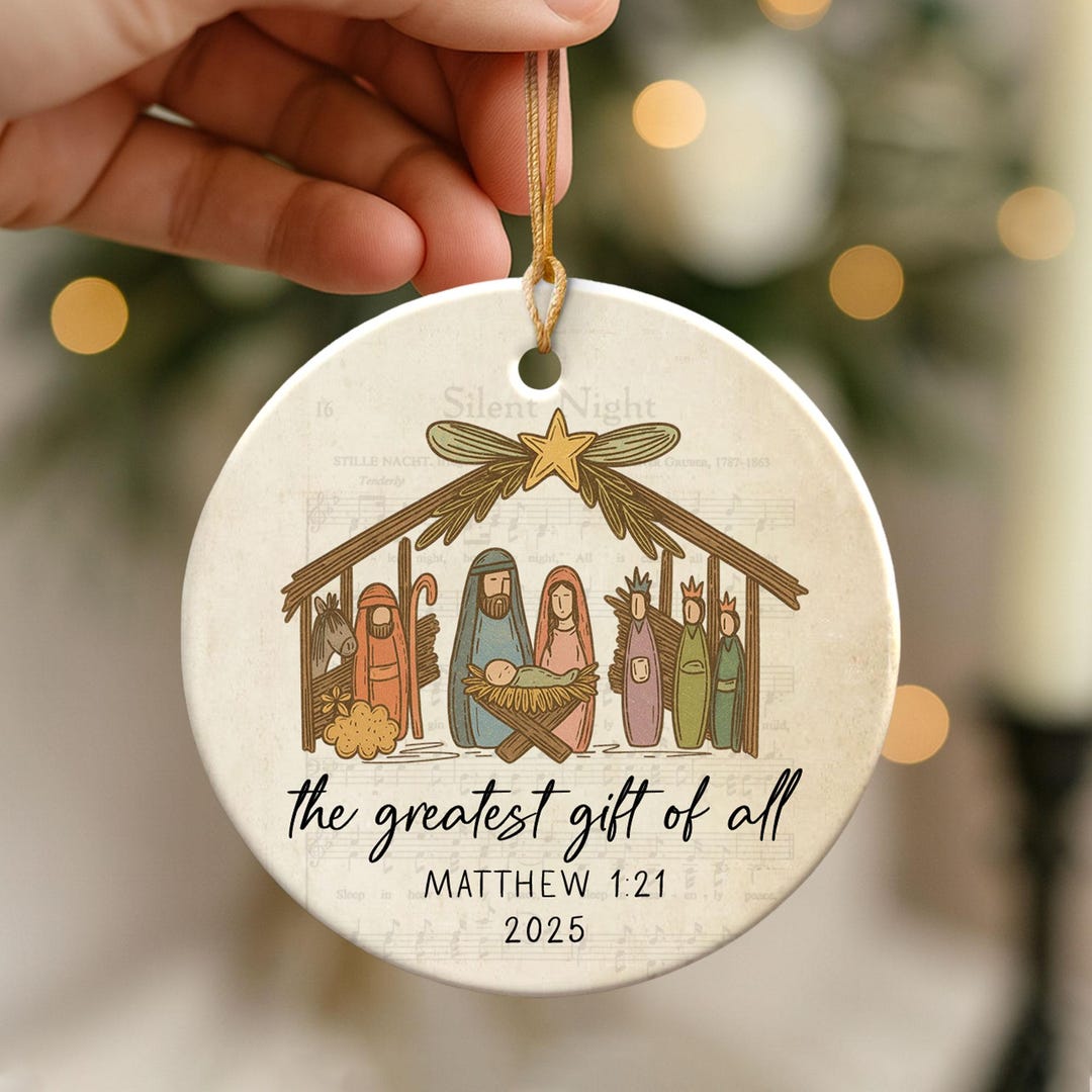 Nativity Christmas Ornament, the Greatest Gift of All Ornament ...