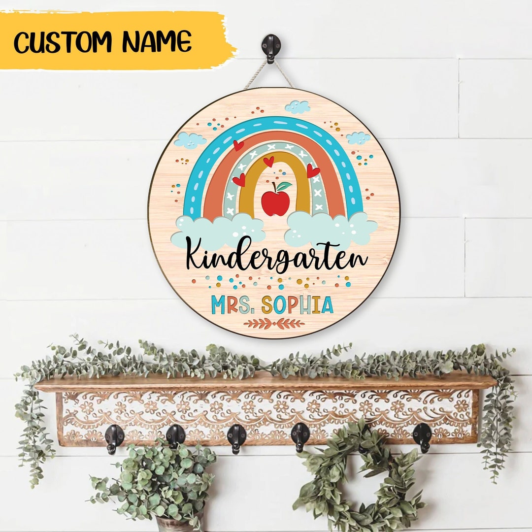 Personalized Teacher Door Sign, Classroom Door Hanger, Teacher Gift ...