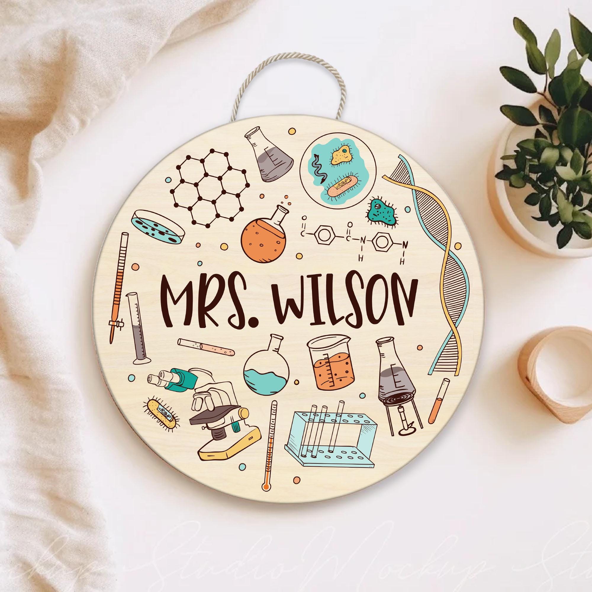 Science Teacher Door Sign, Teacher Name Sign, Back to School, Science ...