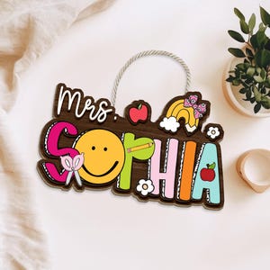 Personalized 3D Teacher Door Hanger, Teacher Gifts, Teacher Welcome ...