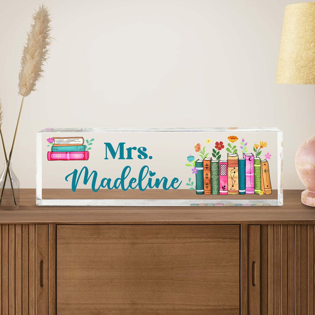 Personalized Teacher Desk Name Plate, School Librarian Gifts, Teacher ...