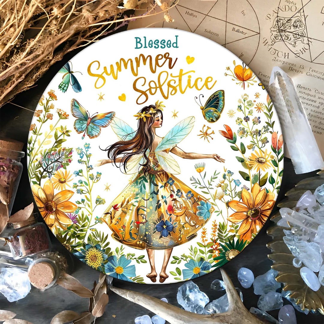 Summer Solstice Wooden Door Hanger, Summer Solstice Decor, Pagan Door ...