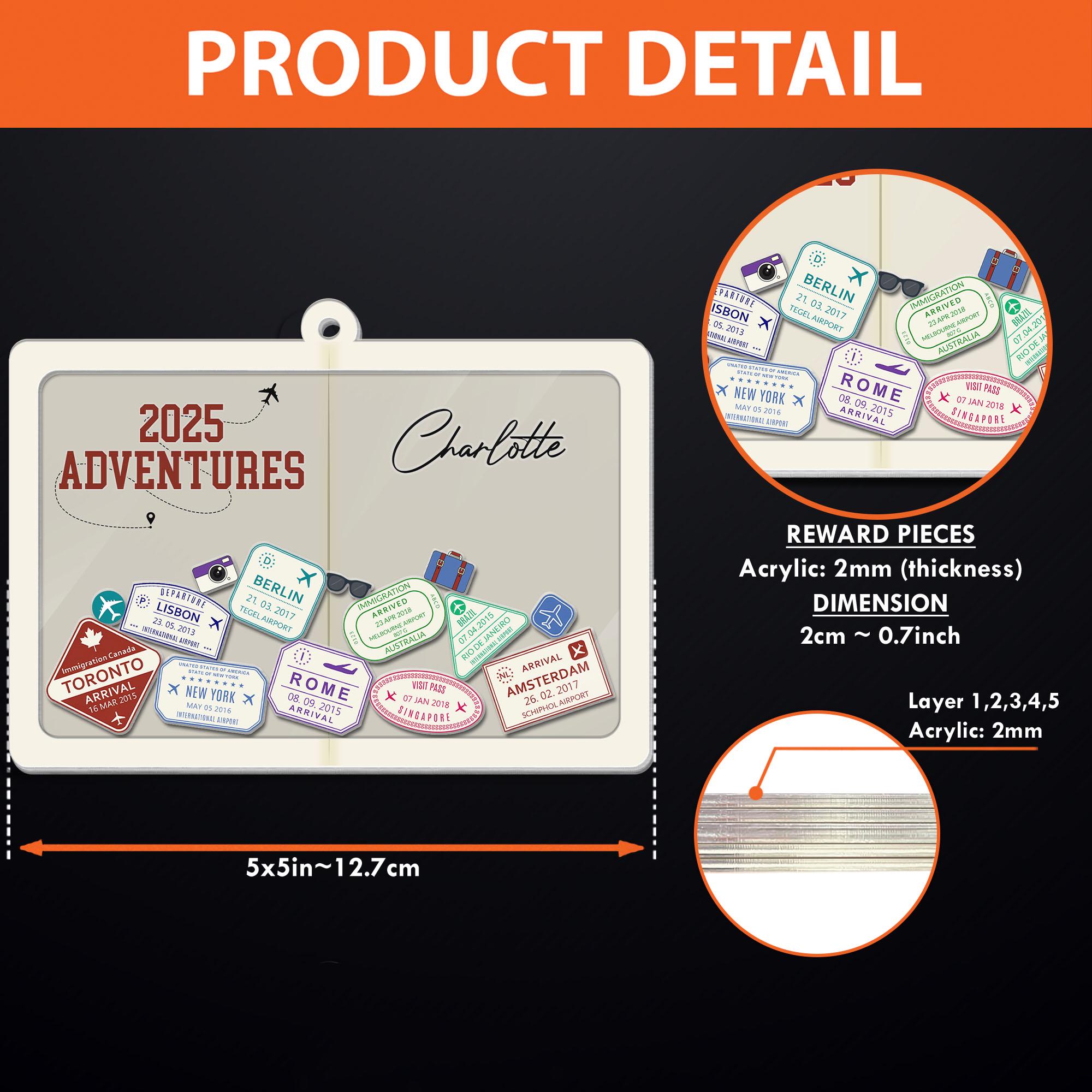 Custom Travel Adventures Passport Ornament, 4D Travel Shaker Ornament ...