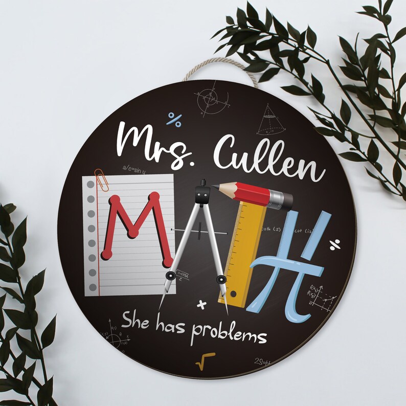 Personalized Math Teacher Door Sign, Back to School, Math Teacher Gifts ...
