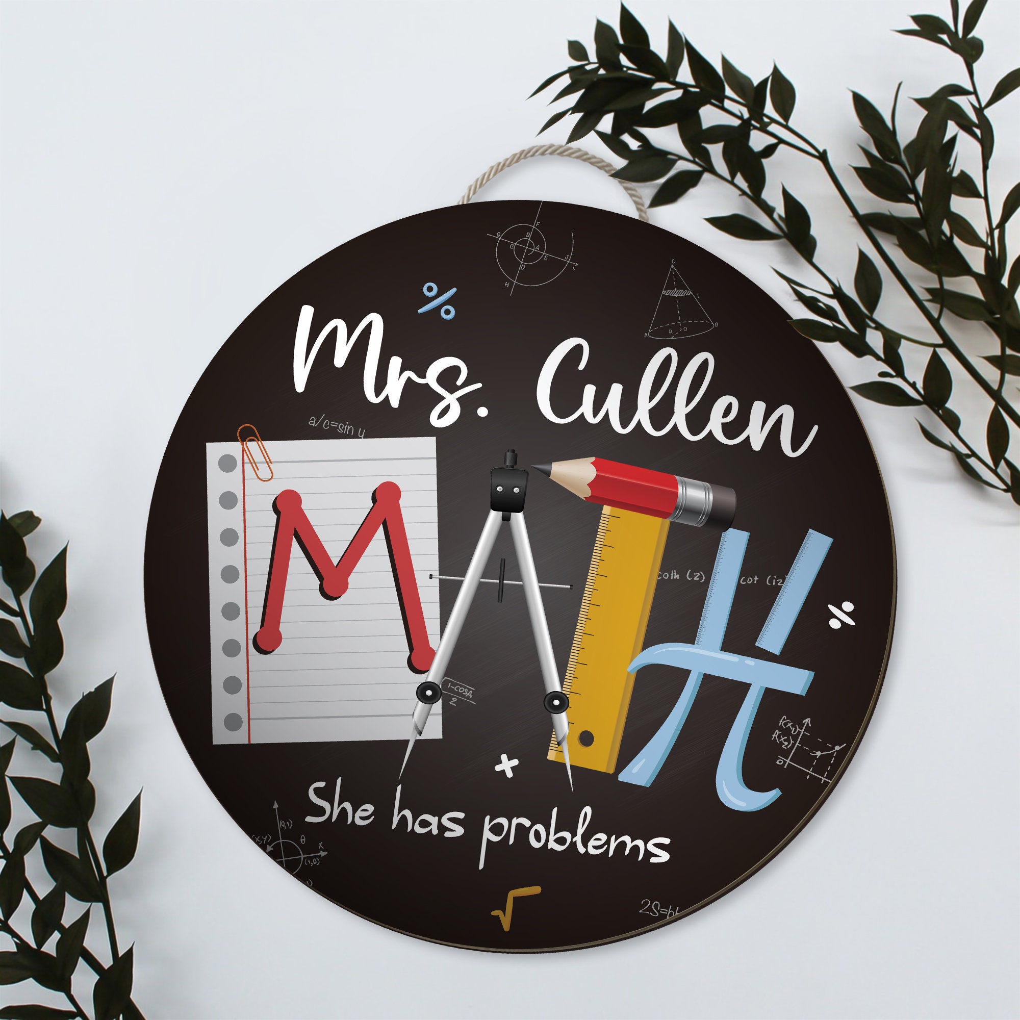 Personalized Math Teacher Door Sign, Back to School, Math Teacher Gifts ...