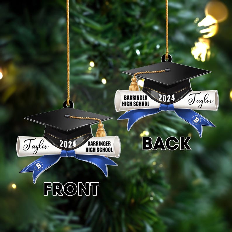 Class of 2025 Ornament, Custom Logo High School Graduation Gifts, Grad ...