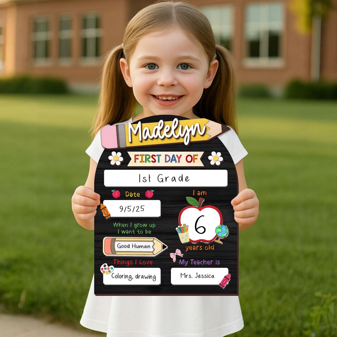 Customized First and Last Day School Sign, Back to School Sign ...