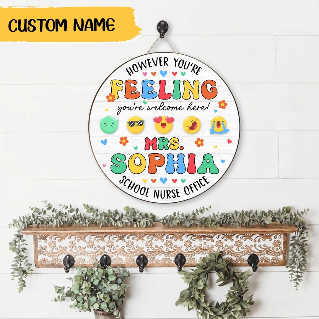 Personalized School Nurse Door Sign, School Nurse Gift, Custom School ...