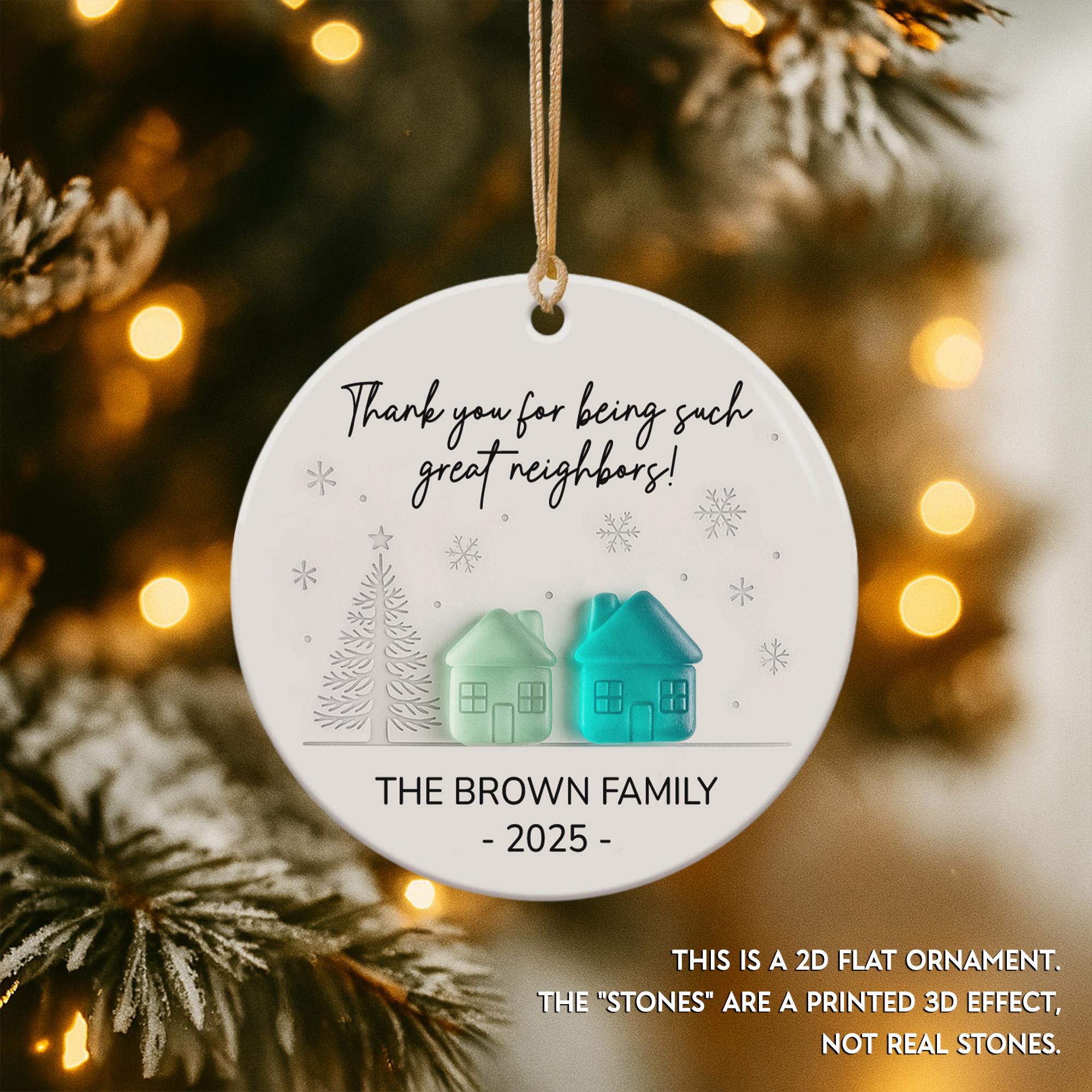 Sea Glass 2D Effect Neighbor Christmas Ornament, Thank You Neighbours ...
