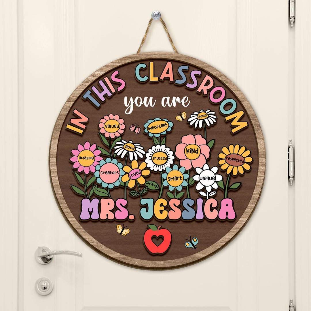 Personalized Teacher 3D Door Hanger Teacher Appreciation Door Sign ...