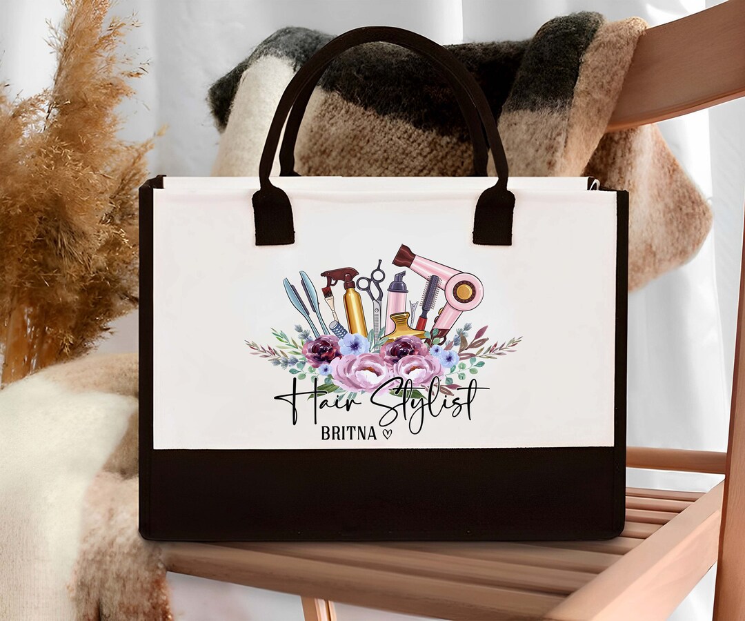 Personalized Hair Stylist Custom Tote Bag, Hairstylist Gift Hairdresser ...