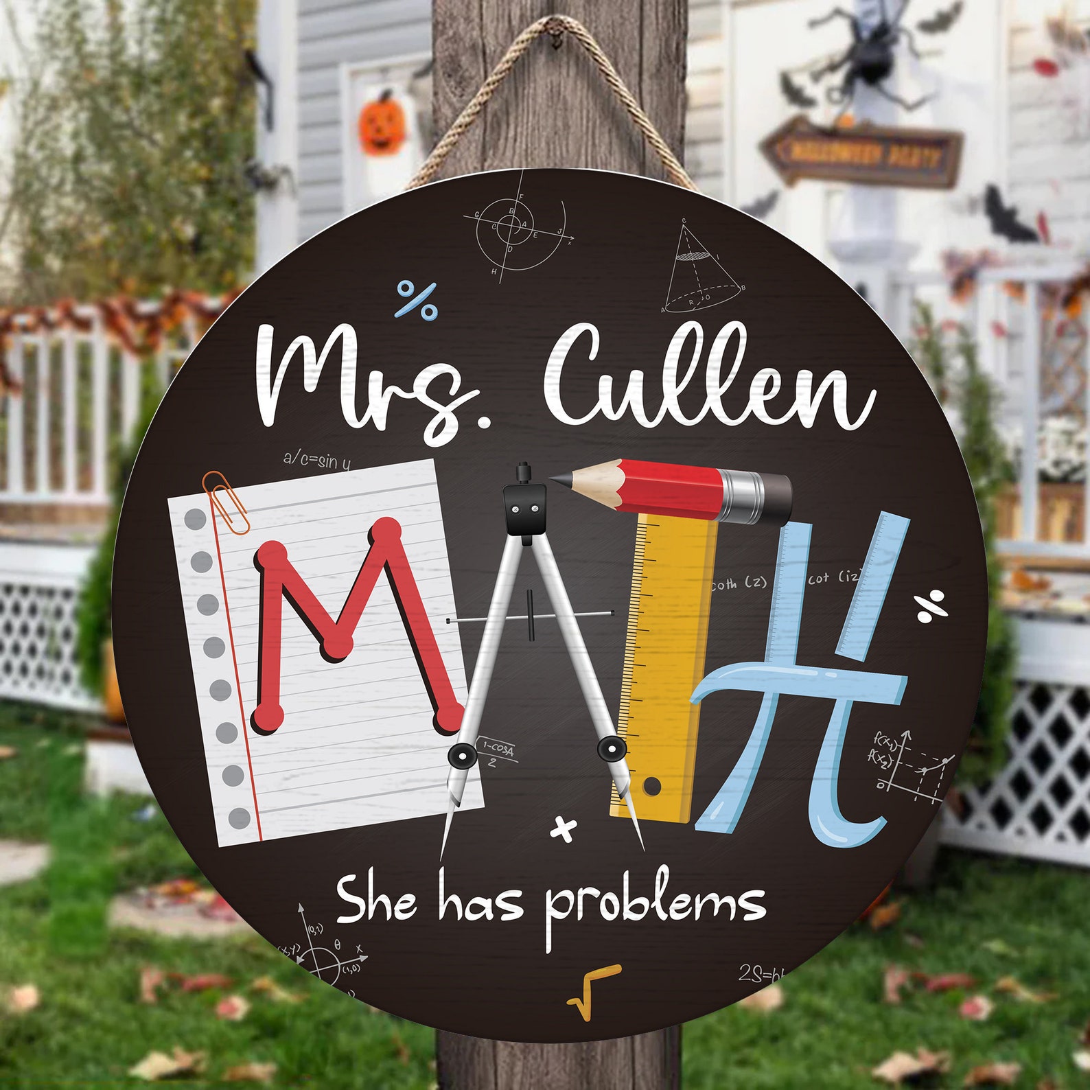 Personalized Math Teacher Door Sign Back to School Math - Etsy