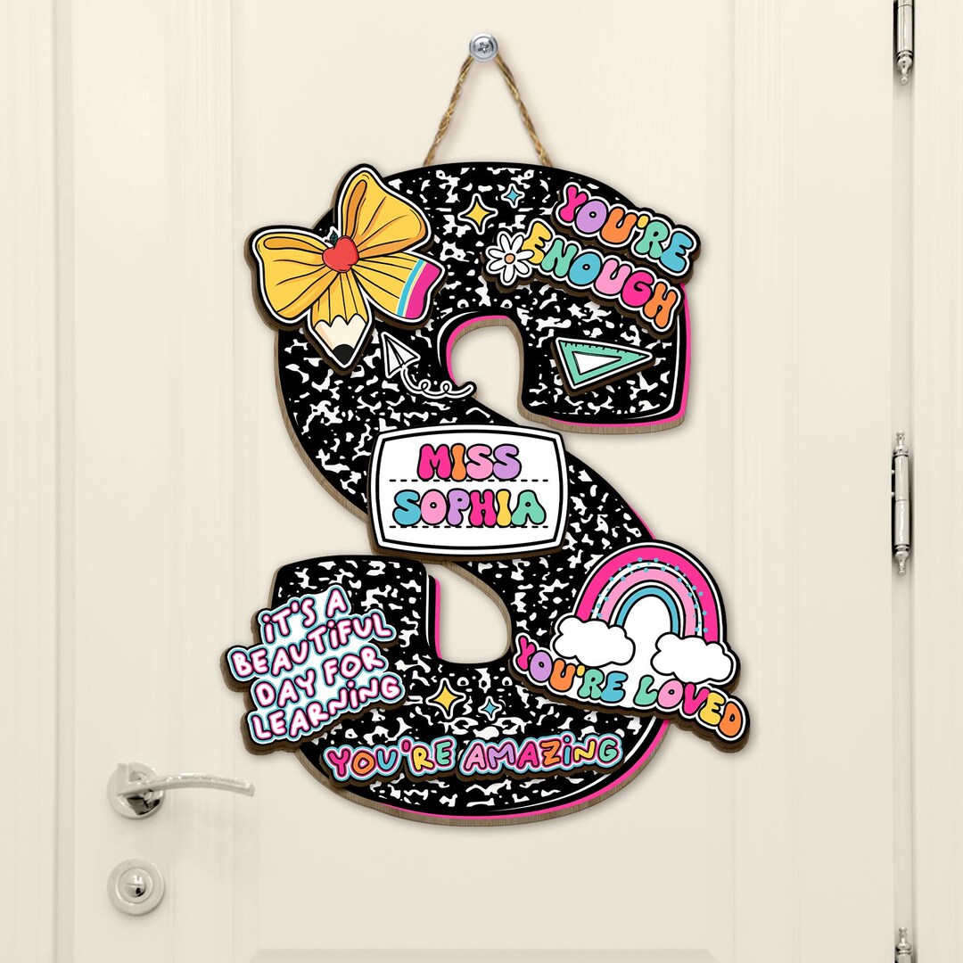 Personalized 3D Teacher Door Hanger, Teacher Gifts, Teacher Welcome ...