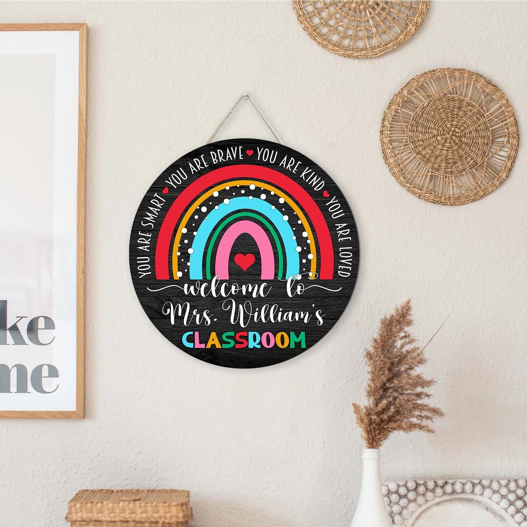 Personalized Teacher Door Hanger, Custom Teacher Sign, Back to School ...