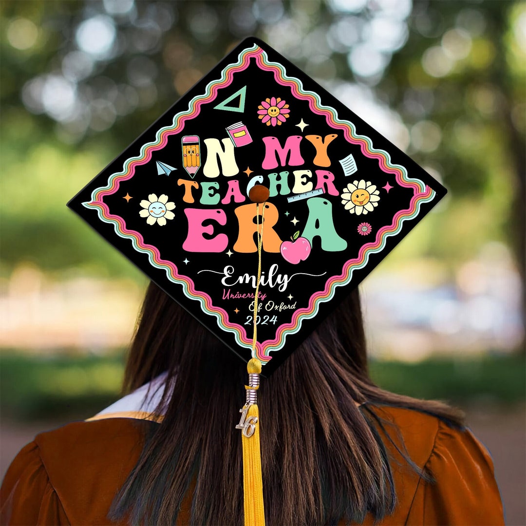 Personalized Teacher Graduation Cap Topper, Teacher Grad Cap Topper, in ...
