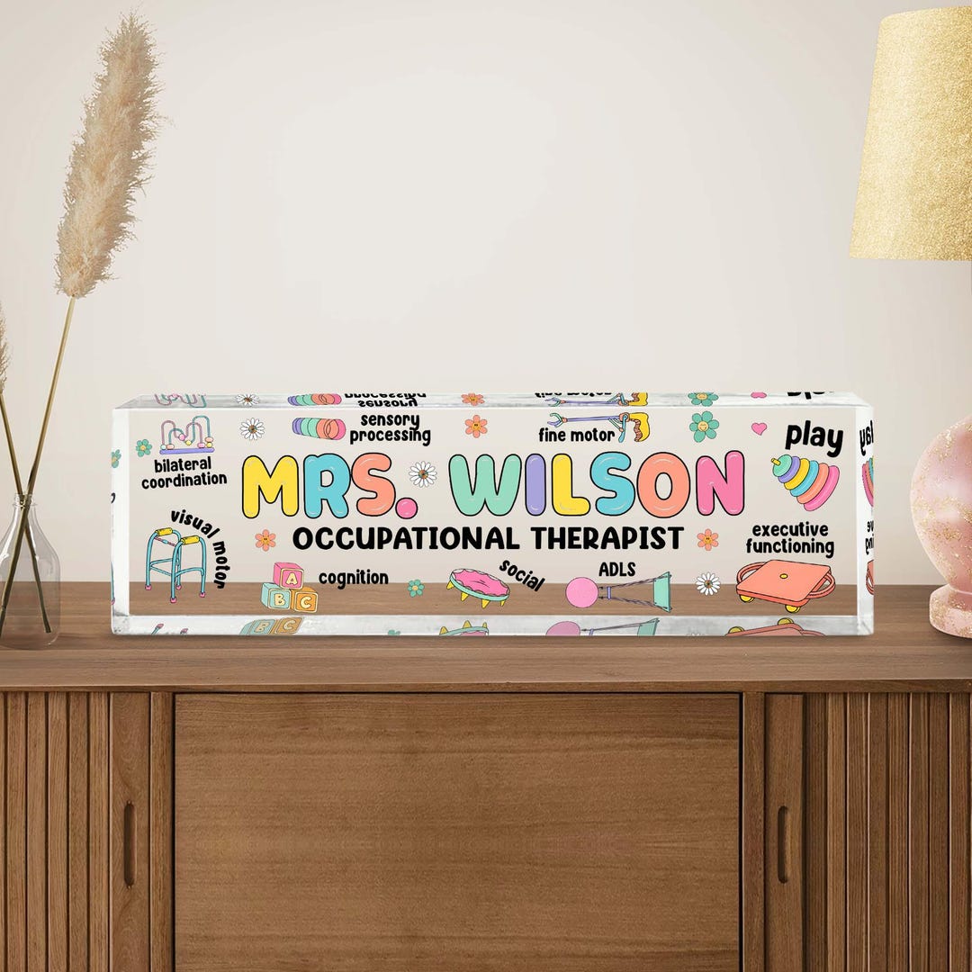 Occupational Therapy Desk Name Plate, OT Name Plate, Occupational ...