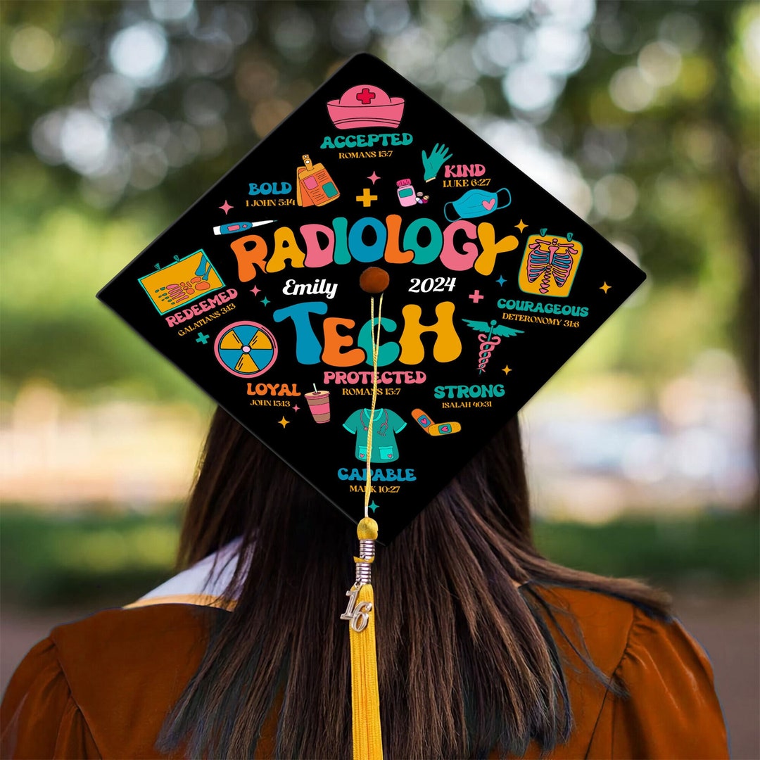 Radiology Tech Graduation Cap Topper, Custom Rad Tech Grad Cap Topper ...