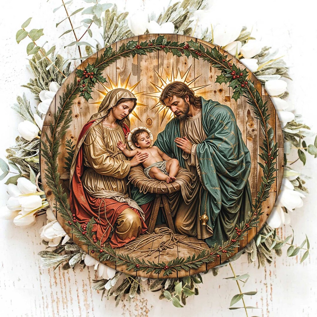 Christmas 3D Nativity Door Sign,3d Door Sign, Nativity Door Hanger ...