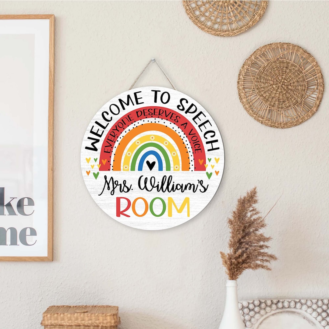 Personalized Teacher Door Sign, Everyone Has a Voice, Speech Language ...