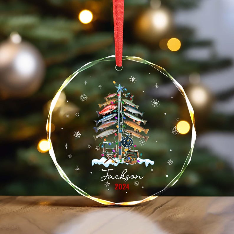Personalized Fishing Christmas Ornament, Fishing Man Ornament ...