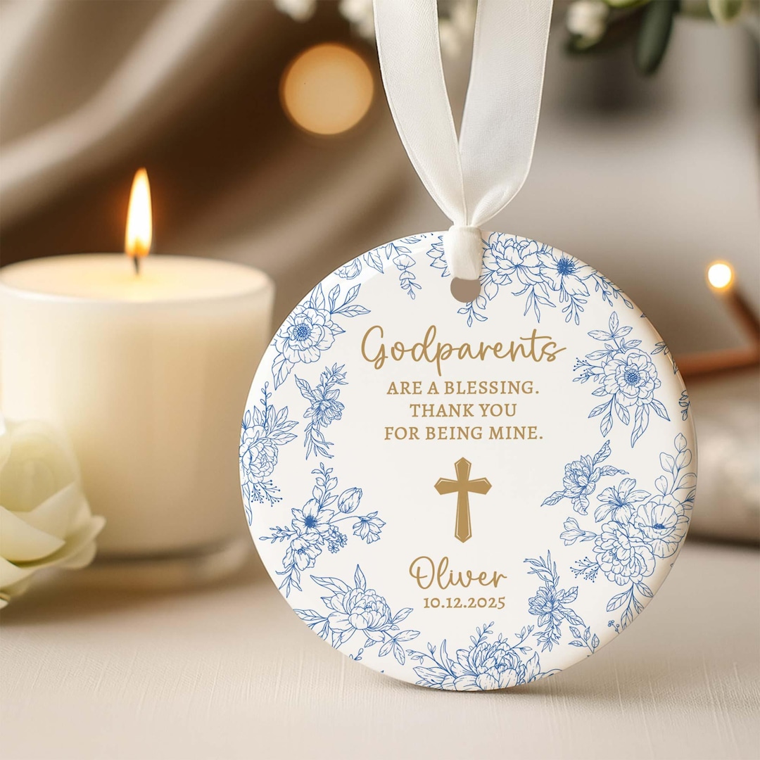 Personalized Godparents Ornament, Godparents Gift From Godchild ...